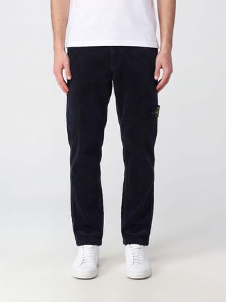 Stone Island Pantalon chino en velours avec &eacute;cusson logo Compass