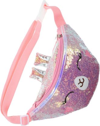 Yardwe Bauchtasche mit Glitzernden Pailletten Cartoon Katze Leichte Crossbody Brusttasche für Jungen und Mädchen Verstellbar für Outdoor Festival Reisen und 