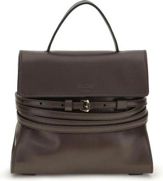 Moschino Tie Me Leder Handtasche - - Bags - Damen - Braun - ONE SIZE