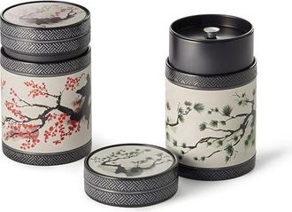 Eigenart Case Akashi AK75117 Lot de 2 bo&icirc;tes rondes en m&eacute;tal avec couvercle &agrave; visser et capacit&eacute; de 150 g