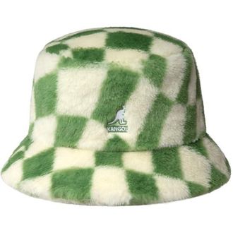 Kangol Seau en fausse fourrure, Vert &agrave; carreaux, Medium