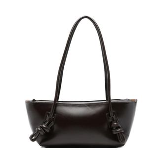 Hereu Femme, Sacs, Brun, Taille: ONE Size Sac en cuir de veau marron avec poign&eacute;e sup&eacute;rieure