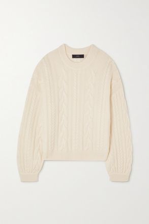 arch4 Marina Zopfstrickpullover Aus Kaschmir - Elfenbein