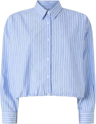 Pinko Pinko, Femme, Blouses et Chemises, Bleu, Taille: 36 FR Connie Camicia Popeline