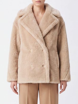 Max Mara Kurzer Zweireiher-Mantel aus Wollmischung in Pelzoptik