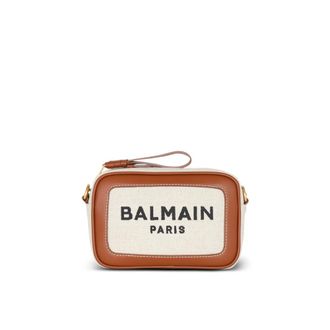 Balmain Femme, Sacs, Beige, Taille: ONE Size Sac pochette B-Army en toile et cuir