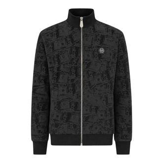 Philipp Plein Tracksuit Jacket All-Over Dollar - - Sweatshirts & Hoodies - Herren - Schwarzk - XL