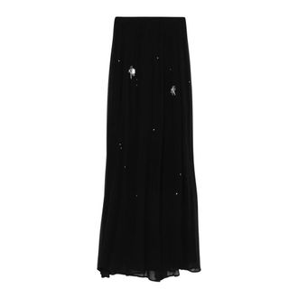 Forte_Forte Langer Rock mit elastischem Bund - - Skirts - Damen - Schwarzk - M
