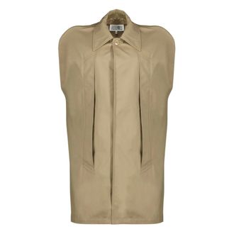 Maison Margiela Wasserdichter Cape-Mantel aus Baumwolle - - Jackets - Damen - Beige - S