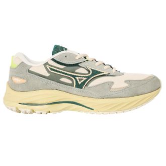 Mizuno Wave Rider Beta Sportstyle Sneaker f&uuml;r Herren, Wildleder (Wei&szlig;/Gr&uuml;n)