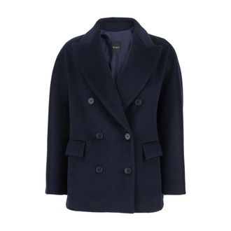 Pla&icirc;n Plain, Femme, Vestes, Bleu, Taille: 36 FR Veste crois&eacute;e &agrave; revers en pointe