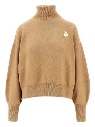 Isabel Marant Nashas Rollkragenpullover mit Logo-Stickerei - Nude