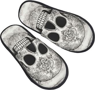 Generic Pantoufle Impression De Cr&acirc;nes Mexicains Chaussures Maison Hiver Slippers Pour Int&eacute;rieur Chambre Homme M