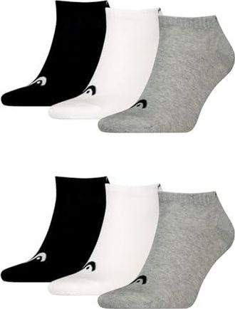 Head Lot de 6 paires de chaussettes de sport pour homme et femme, Gris/blanc/noir., 43-46
