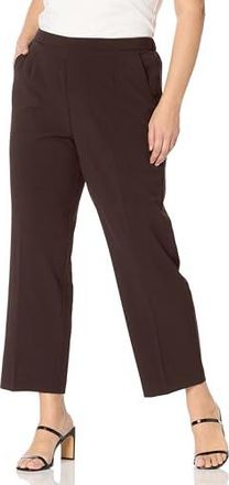 Briggs New York Pantalon habillé à Enfiler Grande Taille Longueur Moyenne et Courte, Marron, 46 Plus Femme