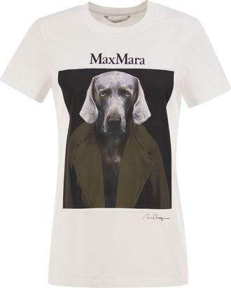 Max Mara Mxmcalca - T-shirt en coton avec imprim&eacute; graphique Max Mara