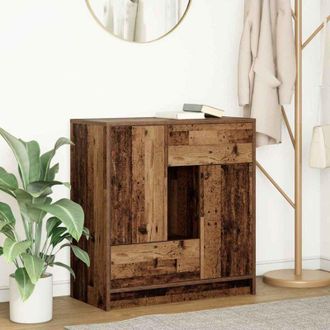 vidaXL Buffet avec tiroirs et portes vieux bois 70,5x34x74,5 cm vidaXL