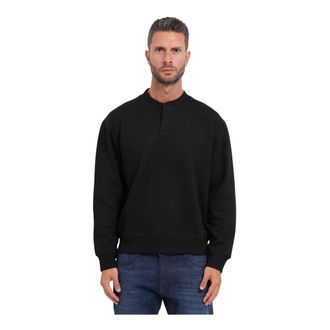 HUGO BOSS Sweatshirt mit Knopfkragen - - Sweatshirts & Hoodies - Herren - Schwarzk - 3XL