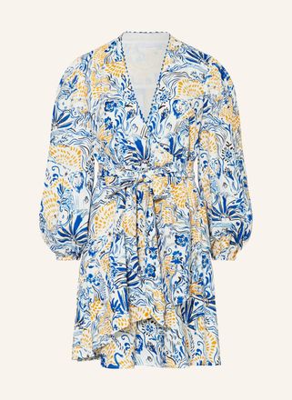 Lala Berlin Wickelkleid Dilovan Mit Leinen blau
