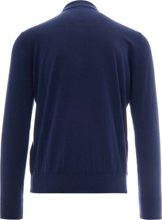 Eleventy Cotton-Cashmere Blend Polo Shirt - Navy