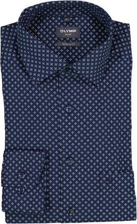 Olymp Herren Hemd blau gemustert