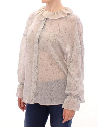 Vika Gazinskaya Womens Blue Cotton Blouse Tunic