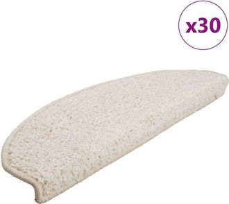 vidaXL Stufenmatten 30 Stk. 65x21x4 cm Wei&szlig; Halbrund Gro&szlig; Vidaxl