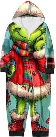 Generic Le Grinch Pyjama Noel Famille De Grinch Adulte Chaud Et Doux Noël Homme Deguisement Femme Bebe Couple Vetement Ensemble Hiver Enfant The Garcon Costum