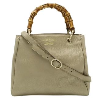 Gucci Pre-owned Bamboo Small Shopper Leder Handtasche - - Pre-owned - Damen - Beige - ONE SIZE