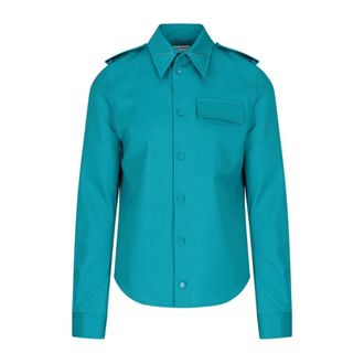 Bottega Veneta Homme, Chemises, Vert, Taille: L Chemise en laine &agrave; boutons