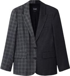 Desigual Femme Blazer tissé, Noir, Taille