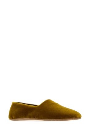 The Row Womens Mustard Velvet Ponti Ballerinas Ballerine Flat Shoes