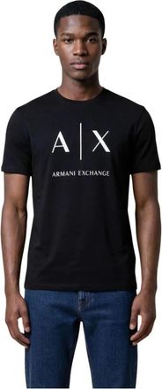 A|X Armani Exchange Homme, Tops, Noir, Taille: 2XL T-shirt imprim&eacute; &agrave; manches courtes et col rond