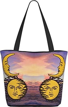 AOOEDM Sun With Moon Ladies Shopping Bag 13x11x7in.Le cadeau parfait pour la Saint-Valentin.Cest de la Saint-Valentin pour maman, fille, &eacute;pouse, etc