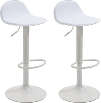 Clp Lot de 2 tabourets de bar design Lana V2 similicuir Blanc Blanc