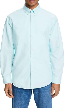 Esprit Herren 014ee2f301 Hemd, 390/Light Aqua Gre, L