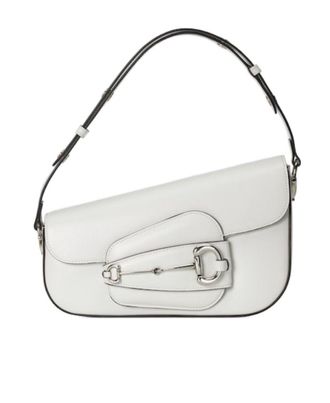 Gucci White Leather Horsebit 1955 Size S