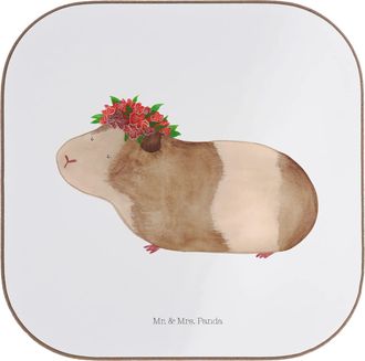 Mr. & Mrs. Panda Coaster Meerschweinchen Weisheit - Geschenk, Untersetzer f&uuml;r Gl&auml;ser, Spruch, Lustige Spr&uuml;che, Realit&auml;t, Motivation, Glas, Wunder, Tassenuntersetzer, g