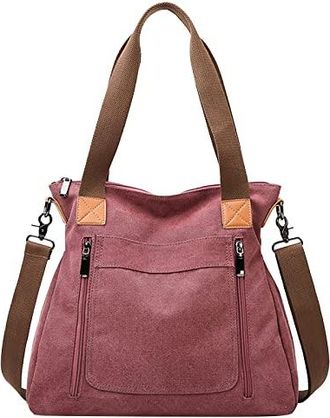 Generic Sac à bandoulière coréen décontracté pour femme - Grande capacité - En tissu - Pour femme, Rouge, Taille unique