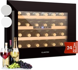 Klarstein Klarstein - Weink&uuml;hlschrank, 1 Zonen Getr&auml;nkek&uuml;hlschrank, Kleiner Einbau-Weinschrank Schmal, 57L Wein-K&uuml;hlschrank mit Glast&uuml;r, Indoor/Outdoor
