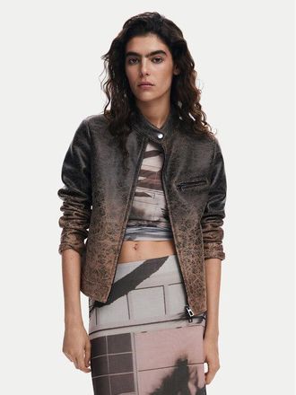 Desigual Jacke aus Kunstleder 25SWEW44 Braun Regular Fit