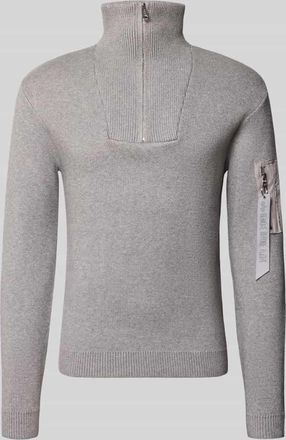 Alpha Industries Strickpullover aus Viskose-Mix mit Troyer-Kragen