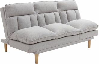 Vente-Unique Vente-unique - Canapé inclinable 3 places convertible clic-clac en tissu gris clair palobu