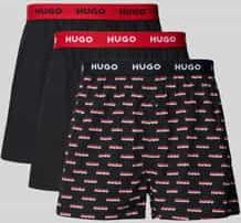 HUGO BOSS Boxershorts mit elastischem Logo-Bund im 3er-Pack