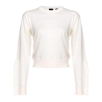 Pinko Lang&auml;rmliger Pullover mit R&uuml;schendetails - - Knitwear - Damen - Beige - XS