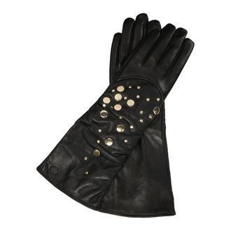 Kazar Lange schwarze Handschuhe mit goldenen Nieten verziert - - Accessories - Damen - Schwarzk - S