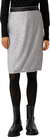 Comma Midi-Chiffon-Rock mit Pailletten