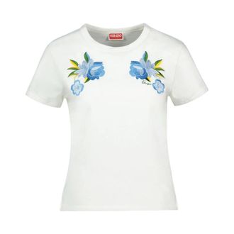Kenzo Wildflower T-Shirt mit Stickerei - - Tops - Damen - Wei&szlig; - M