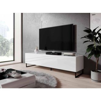 Furnix Furnix - tv Lowboard Kommode Kemio 160 cm breit TV-Schrank mit Metallf&uuml;&szlig;en weiss