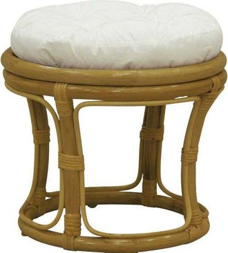 Aubry Gaspard Aubry Gaspard - Tabouret en rotin avec coussin Uni